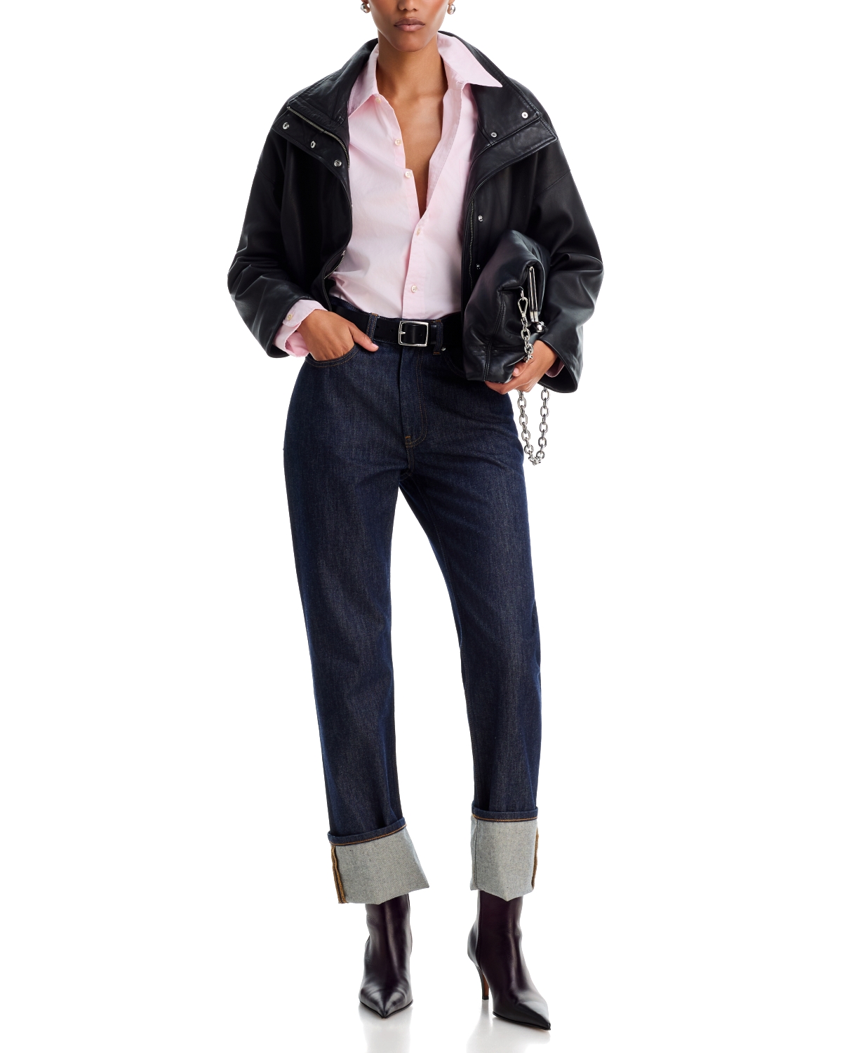 R13 split hem boyfriend shirt